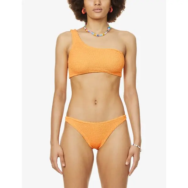 Hunza G Nancy One-Shoulder Bikini Set - Mango Sorbet | Editorialist